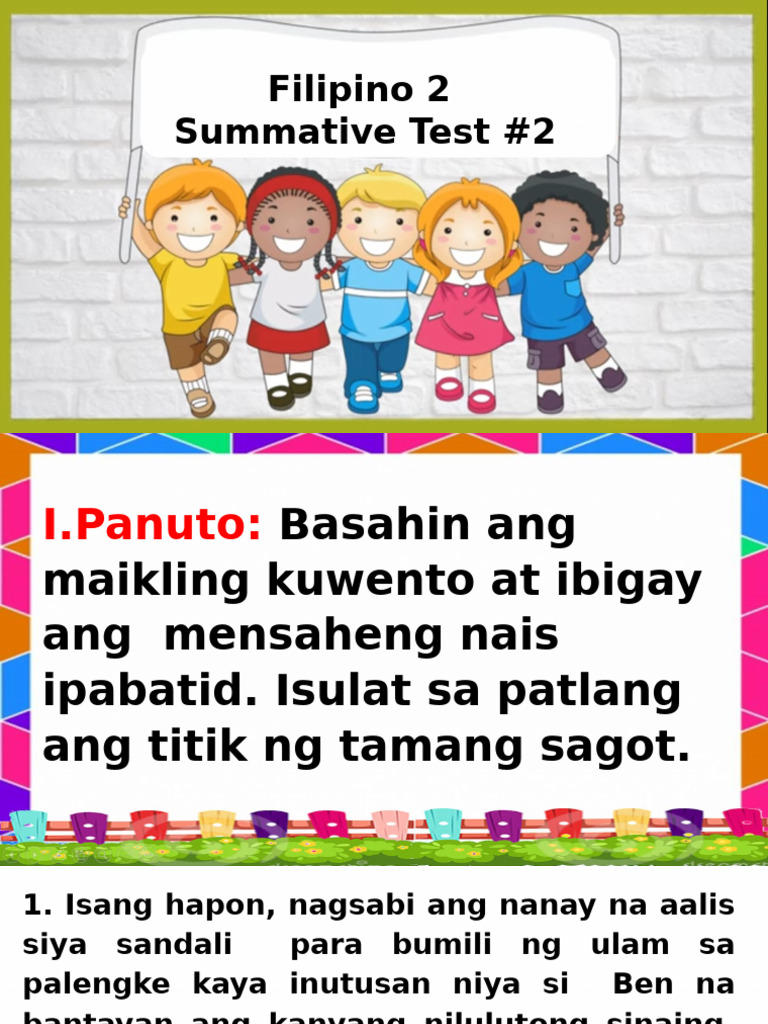 Filipino Summative Test 2 | PDF