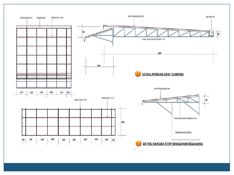 Denah Rangka Kanopi Parkir | PDF