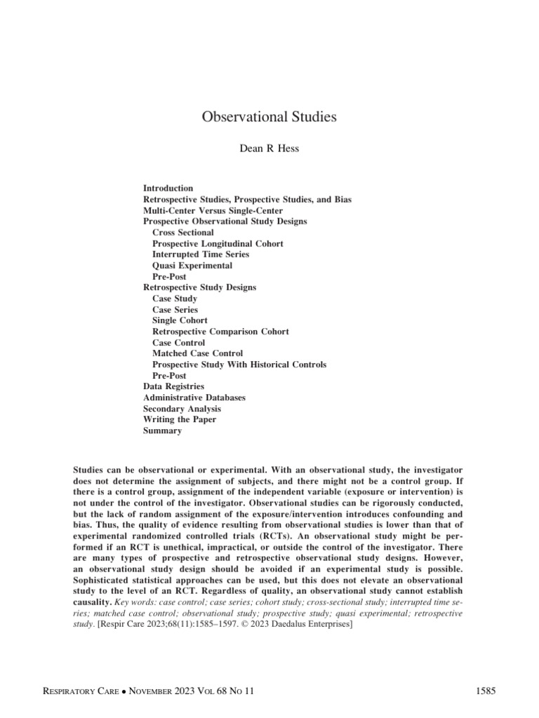 Estudios Observacionales | PDF | Cohort Study | Randomized Controlled Trial