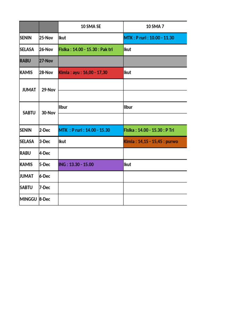Jadwal SAS | PDF