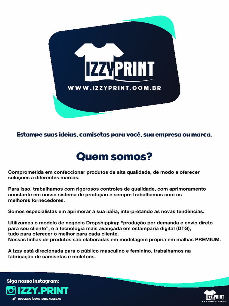 Izzy Print - Catálogo de Produtos. | PDF