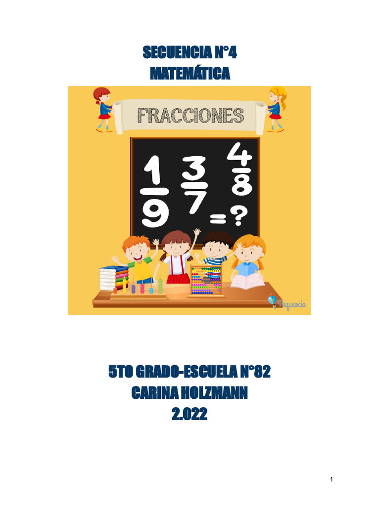 Fracciones 5to - Escuela 82 | PDF | División (Matemáticas) | Aritmética