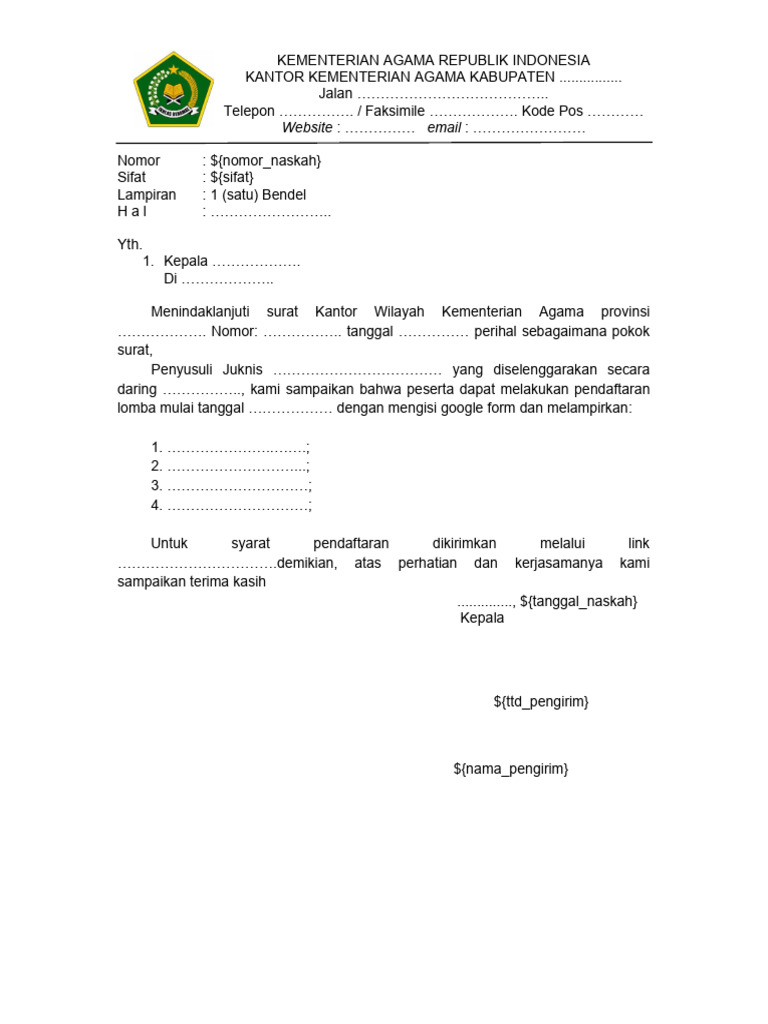 Draft Surat Pengantar | PDF