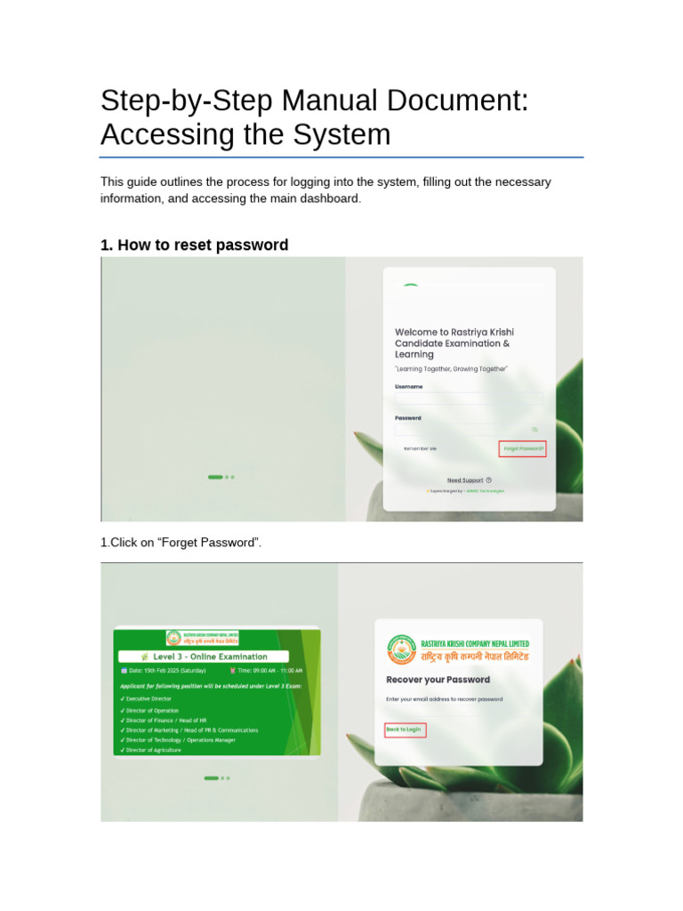 System Access Manual | PDF