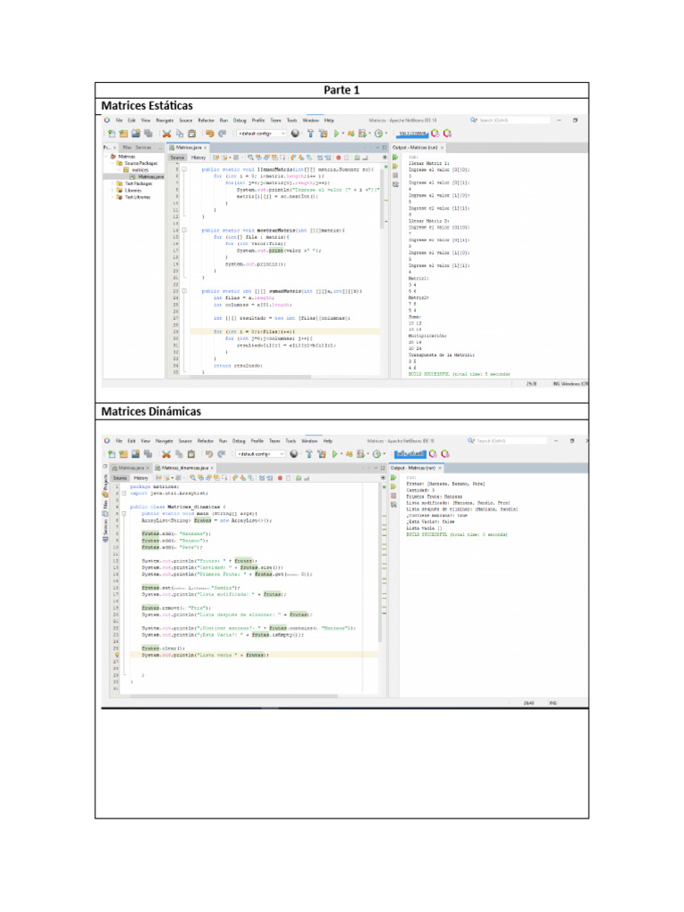 Taller Matrices | PDF | Programación de computadoras | Algoritmos y ...
