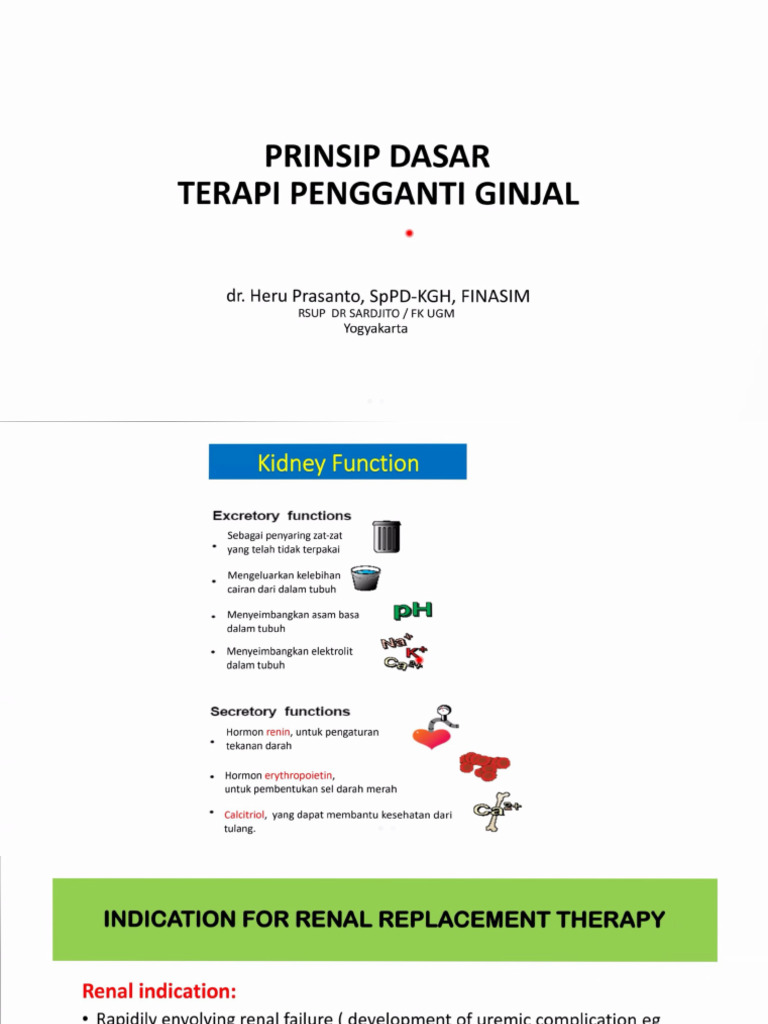 Prinsip Dasar Terapi Pengganti Ginjal | PDF | Kidney | Nephrology