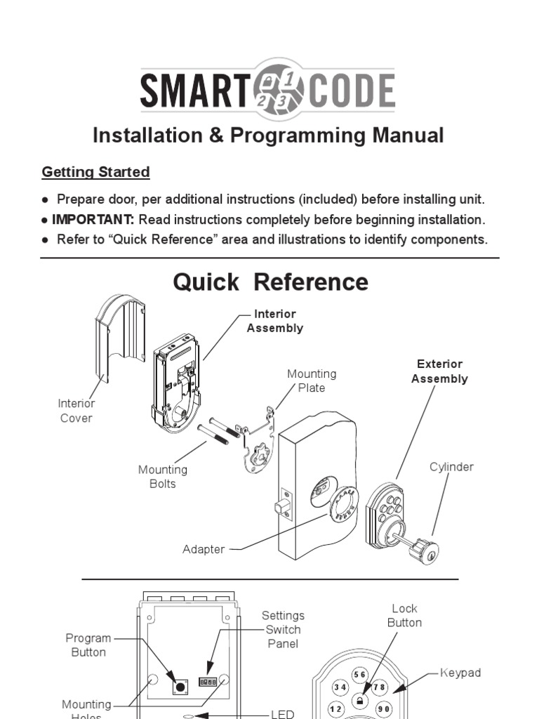 Kwikset Smartcode | PDF | Lock (Security Device) | Computer Keyboard