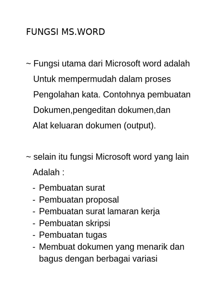 Fungsi Ms - Word (Aiss) | PDF