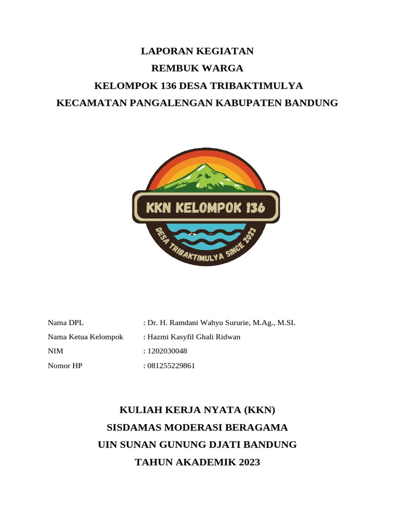Rembuk Warga KKN 2023 Desa Tribaktimulya | PDF
