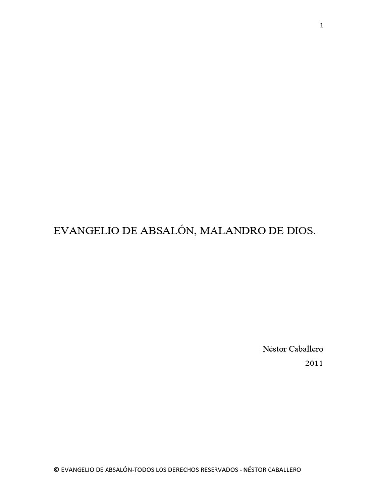Evangelio de Absalón. | PDF | David