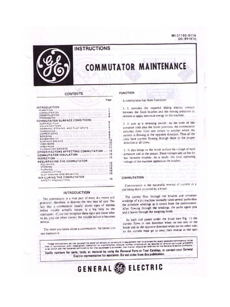 Commutator Maintenance | PDF
