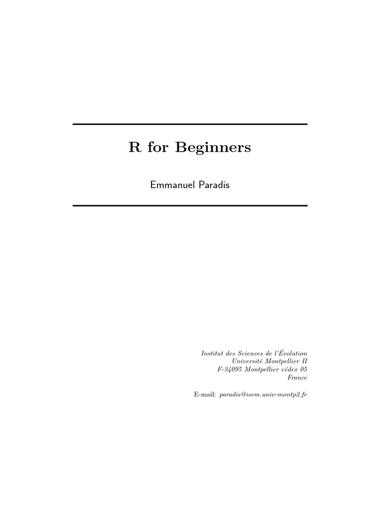 R For Beginners | PDF | Parameter (Computer Programming) | R (Programming Language)
