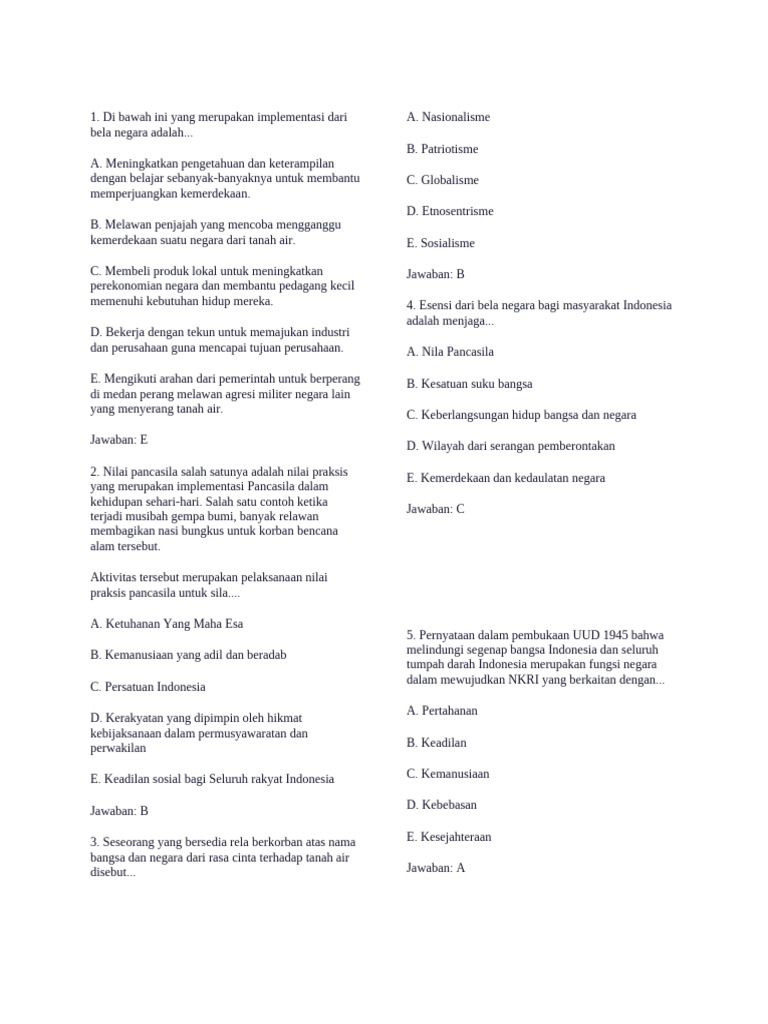 Upn PMB Soal Bela Negara Fix. | PDF