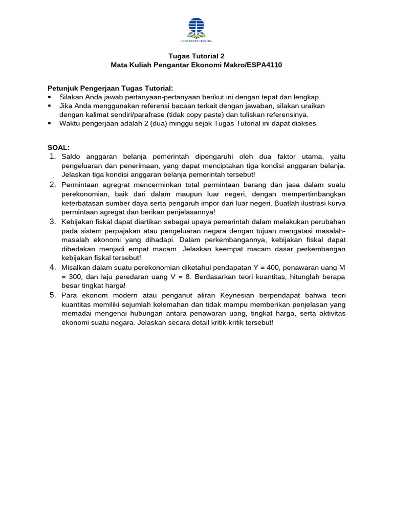 Setya Wida Pangestika Tugas 2 Pengantar Ekonomi Makro | PDF