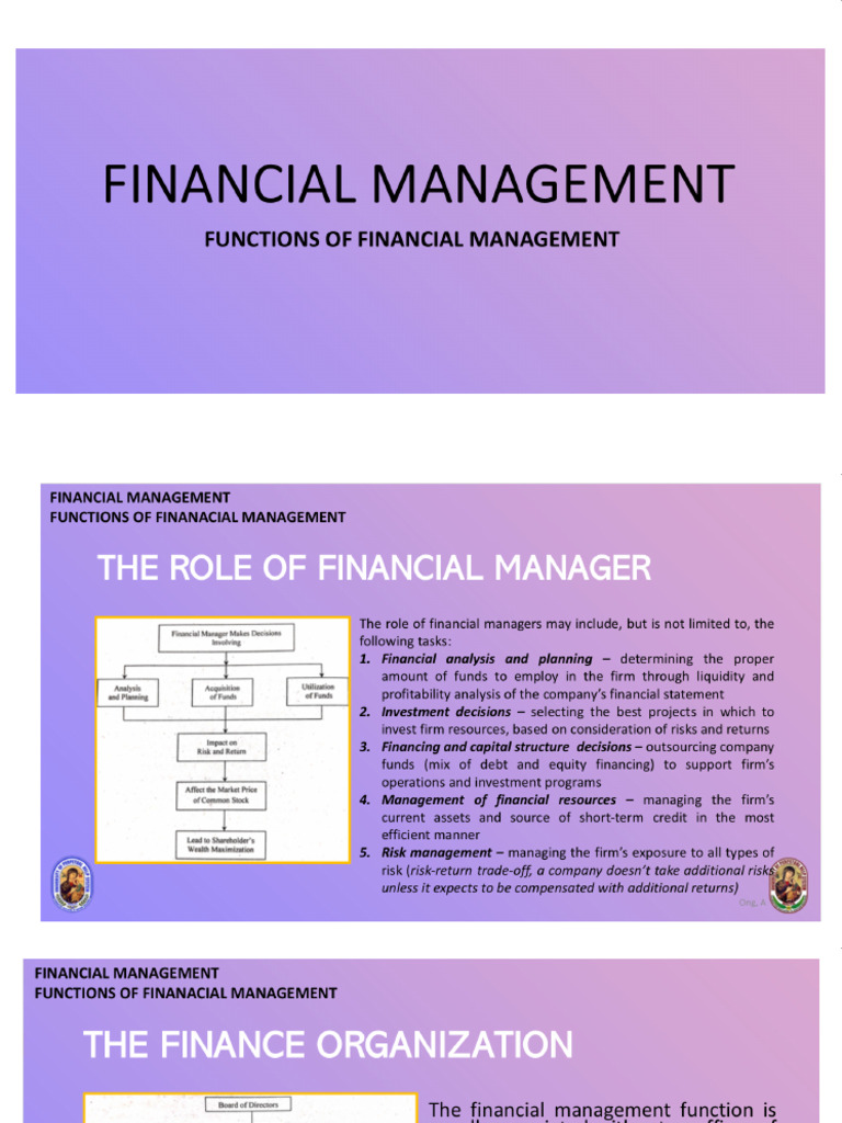 Functions of Financial Management | PDF