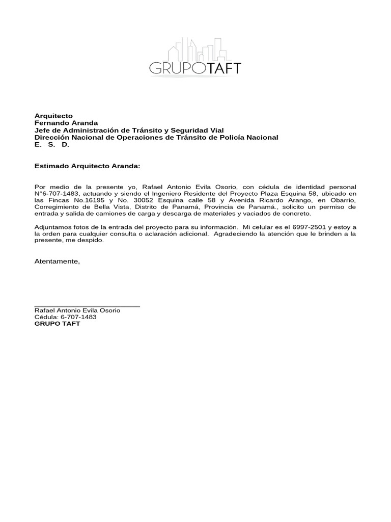 Formato Memorial ATTT Entrada y Salida Vehículos | PDF