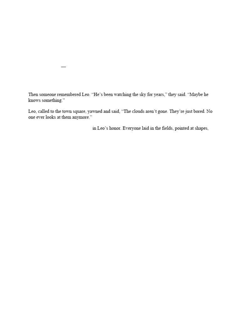 Lazy Leo and The Cloud Parade | PDF