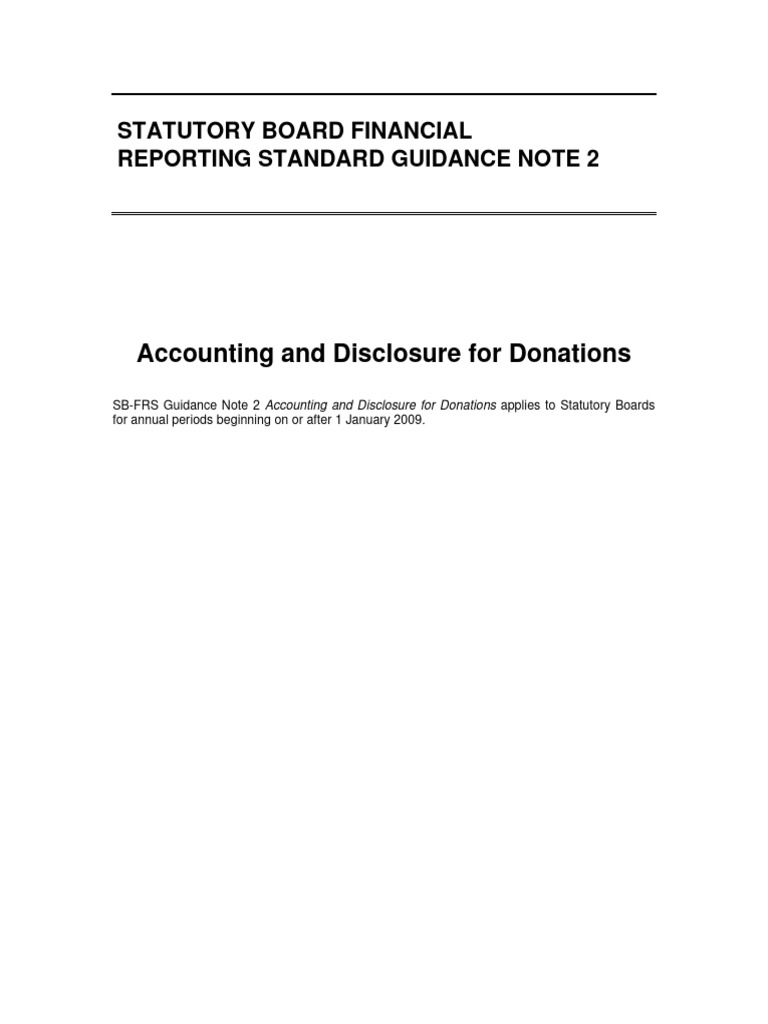 Accounting for Donations Guidance Note | PDF | Fair Value | Business