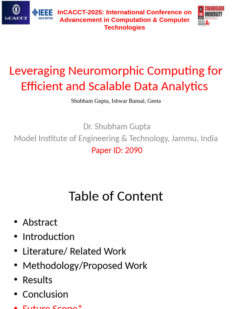 Neuromorphic Computing in Data Analytics | PDF | Computational ...