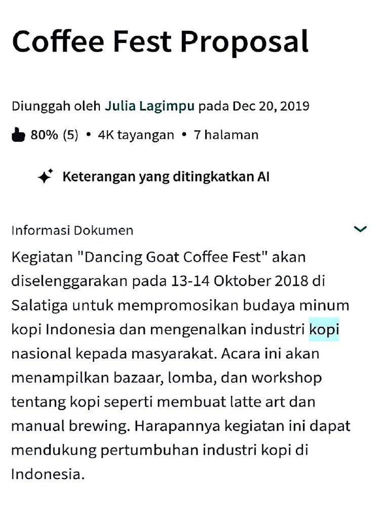 Coffe Fest Proposal | PDF