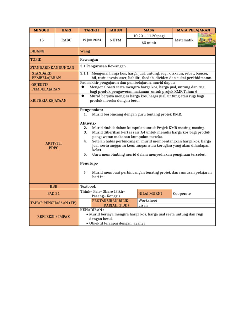 RPH PBL Tahun 6 2024 | PDF