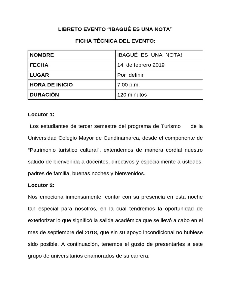 Ibague Es Una Nota Libreto 2019 | PDF | Musicología