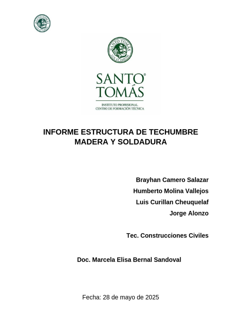 Avance de Informe de Techumbre y Soldadura 87 | PDF | Techo | Tornillo