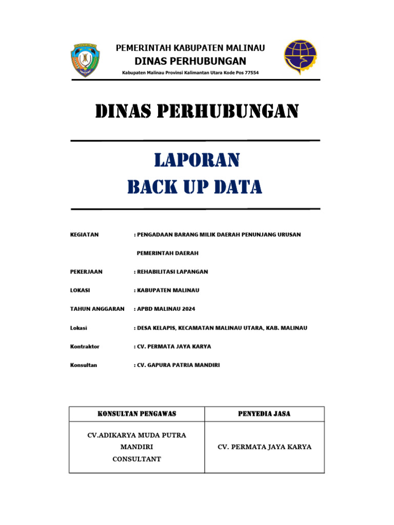 Back Up Data Parkiran Dishub Kelapis | PDF