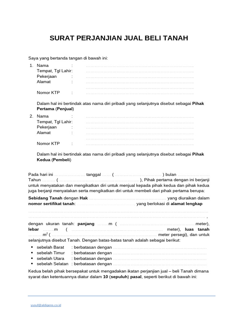 Contoh Surat Perjanjian | PDF