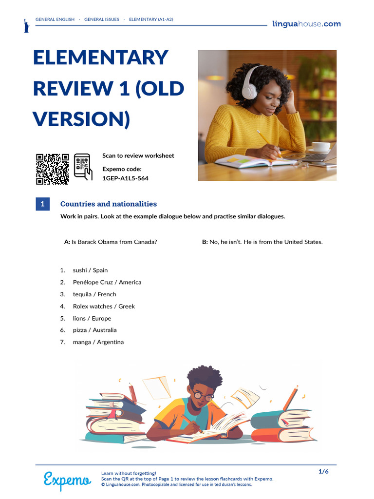 Elementary English Review Activities | PDF