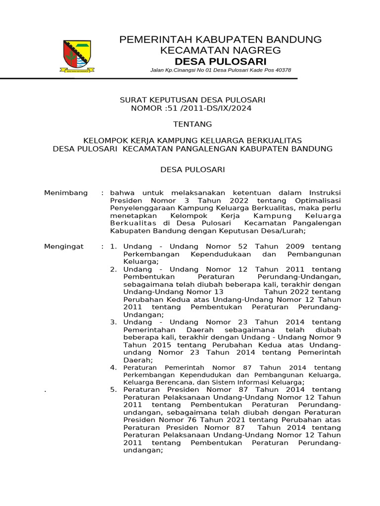 SK - KP KB Margaluyu - 4 Pokja-1 | PDF