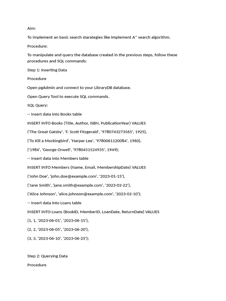 Lab program SQL | PDF