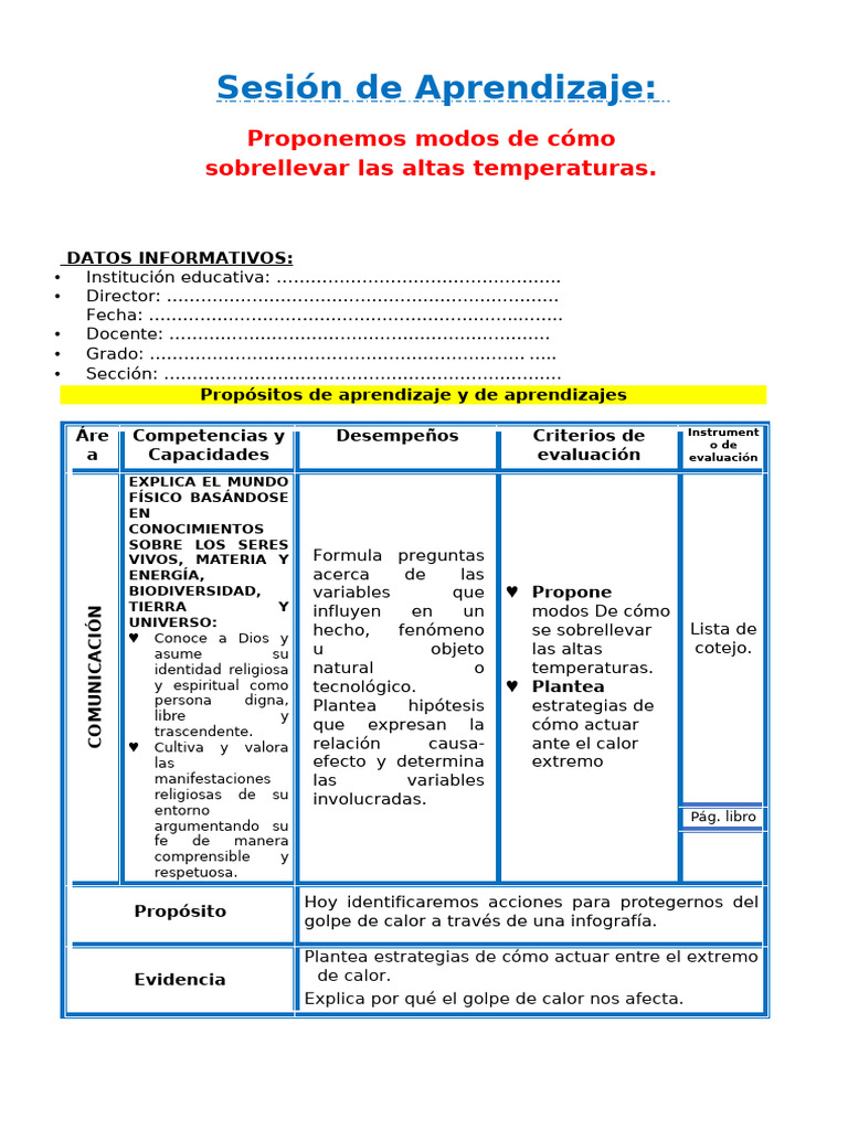 Sesion 01042025 | PDF | Evaluación | Aprendizaje