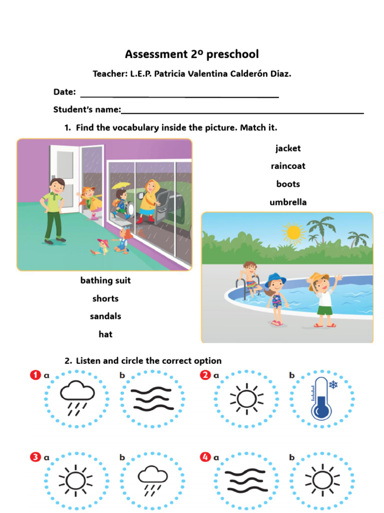 Assessment 2º Preschool | PDF