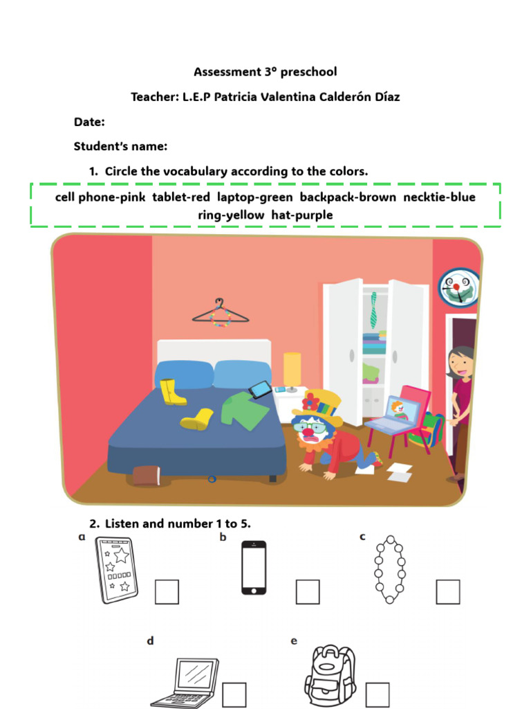 Assessment 3° Preschool | PDF
