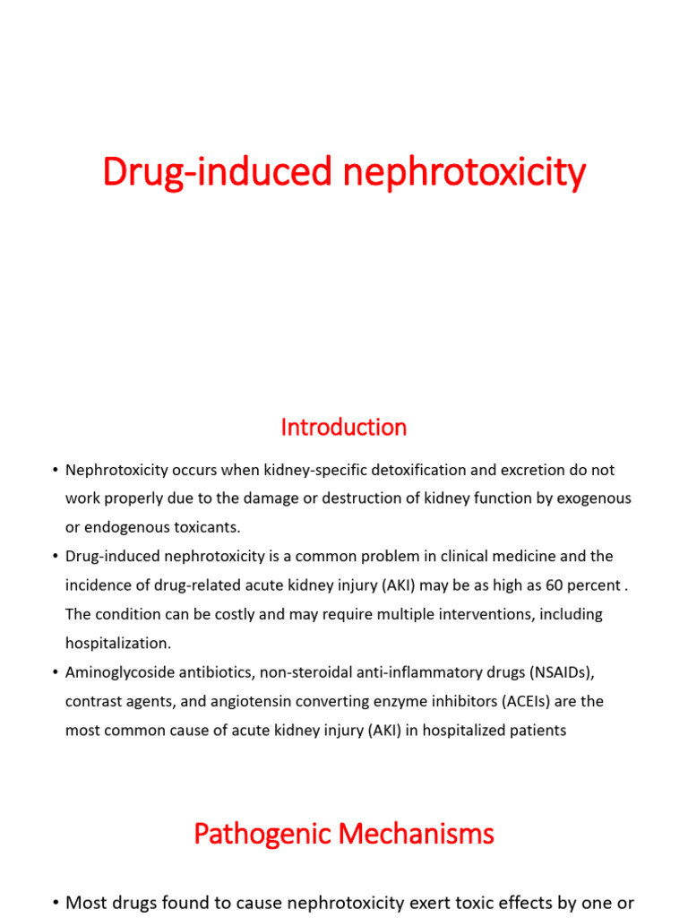 Drug-Induced Nephrotoxicity and Urological Infection | PDF
