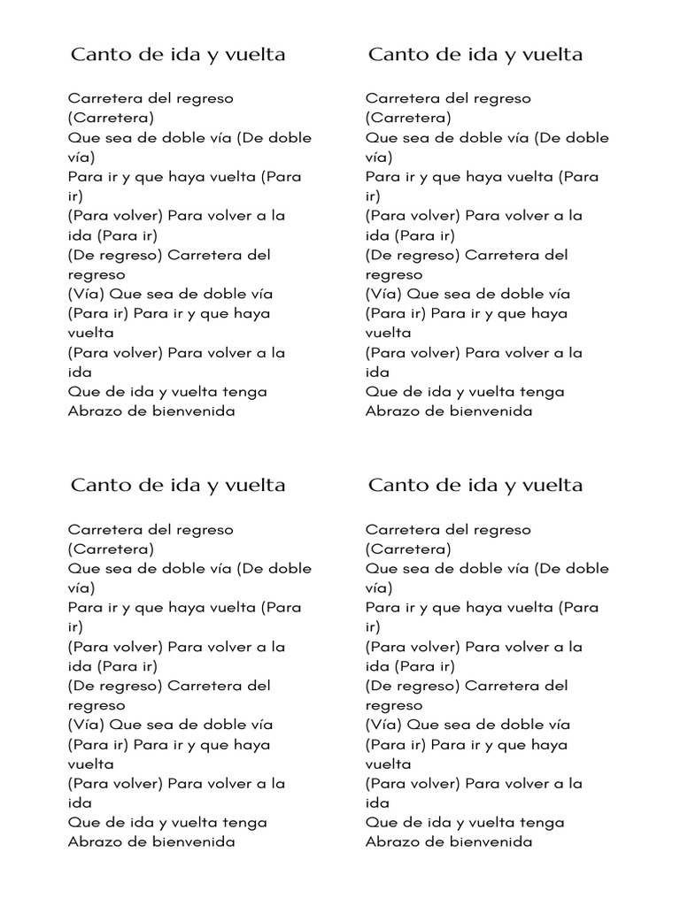 Canto de Ida y Vuelta | PDF
