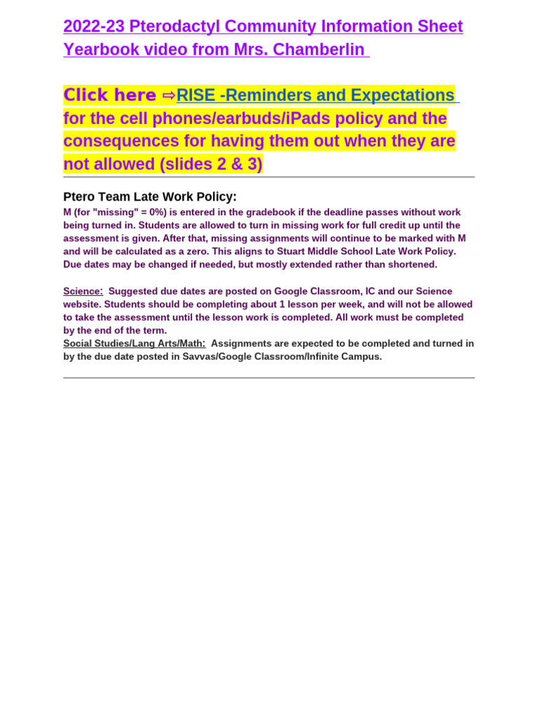 2022-23 Pterodactyl Community Info Sheet | PDF