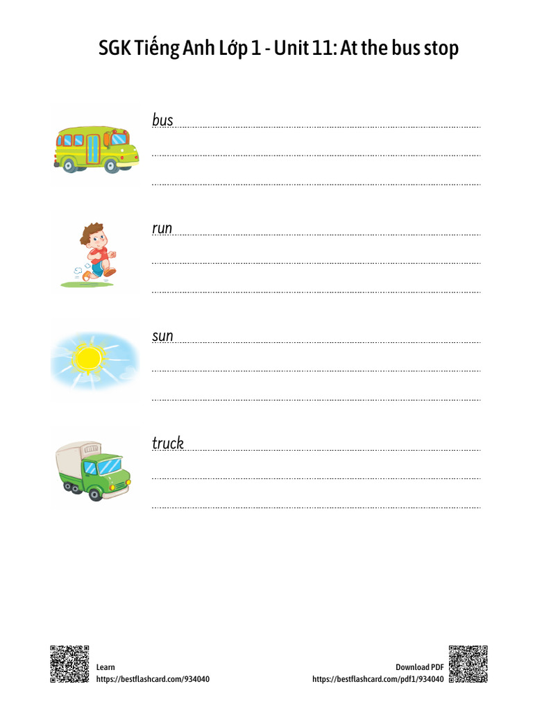 Unit 11 - at The Bus Stop | PDF