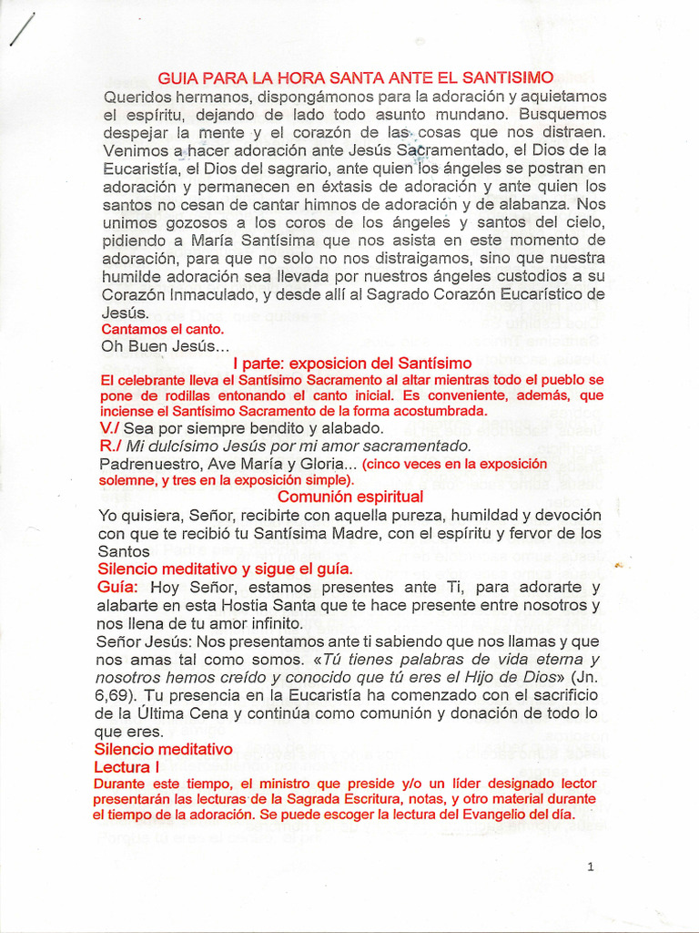 Guia para La Hora Santa Ante El Santisimo | PDF