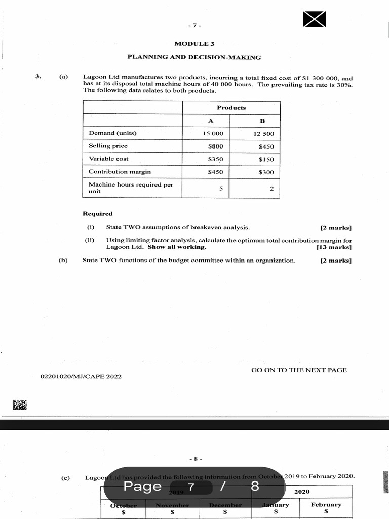 Accounting Unit 2 CAPE Past Papers 2 | PDF