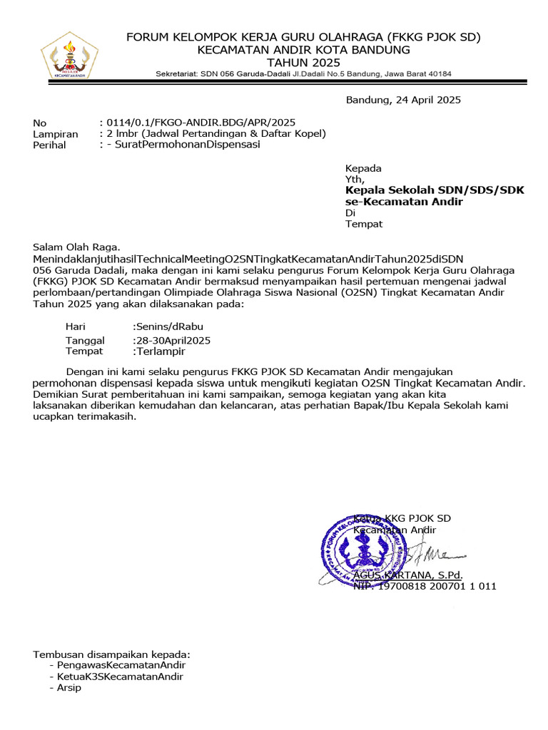 Surat Dispensasi O2SN 2025.pdf - 20250428 - 193914 - 0000 | PDF