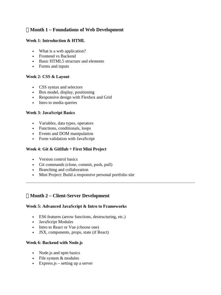 Web Application Development Course Outline | PDF