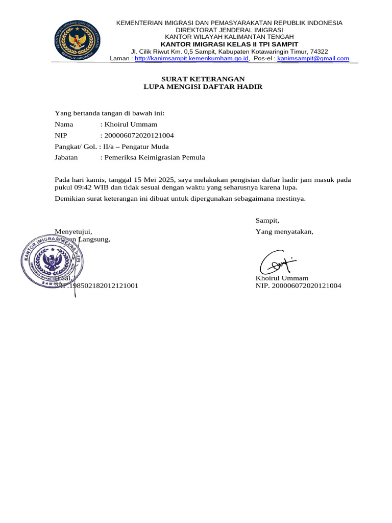 Form - Lupa - Absen STAR ASN IMIPAS 2025 | PDF