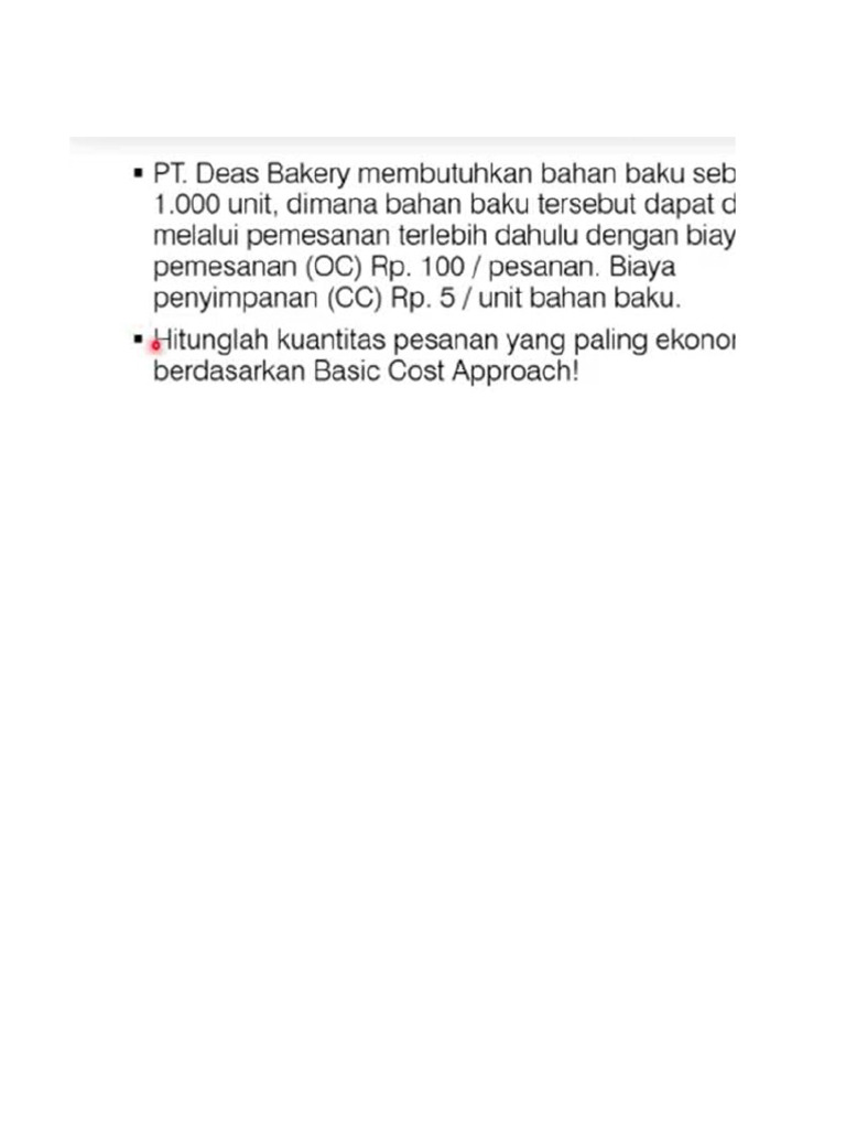 Perhitungan EOQ Basic Cost Approach | PDF