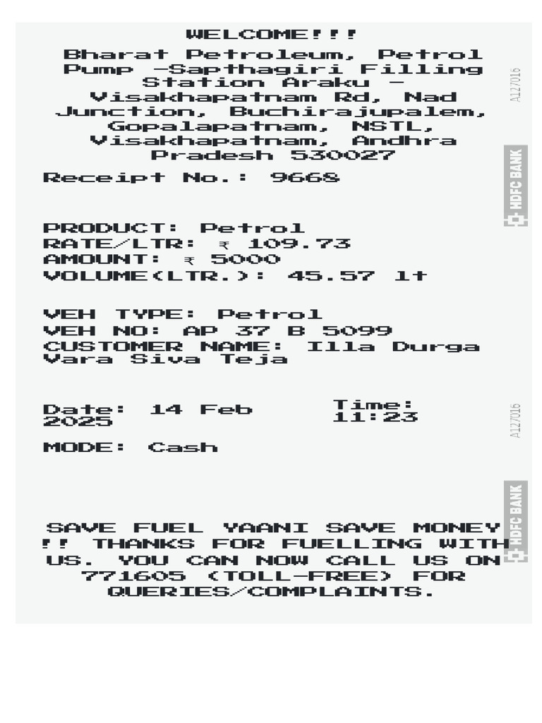 Fuel Bill Feb | PDF