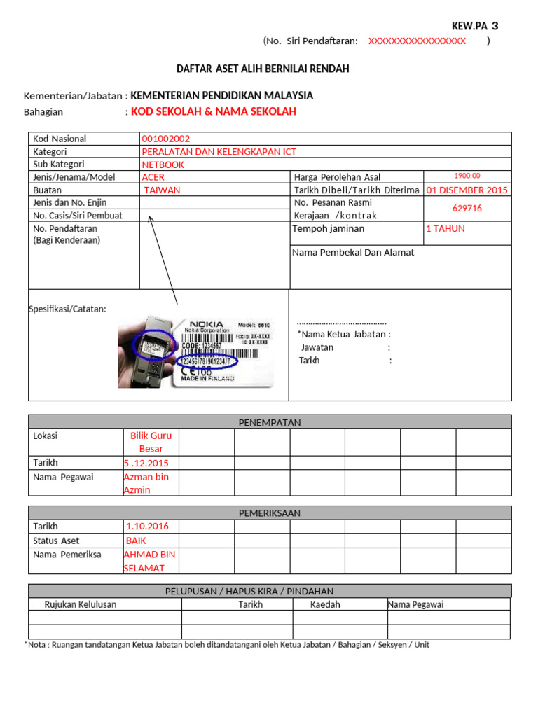 Daftar Aset Alih Kementerian Pendidikan | PDF