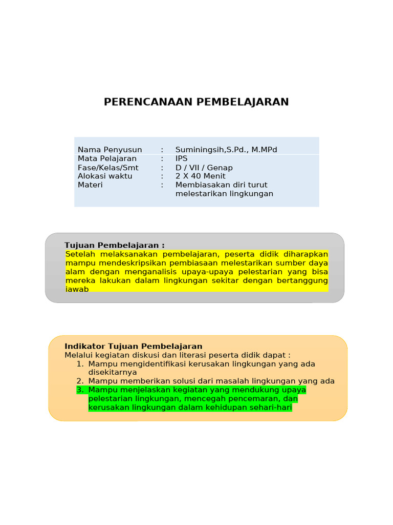 Modul Genap Membiasakan Diri Melestarikan Lingkungan | PDF