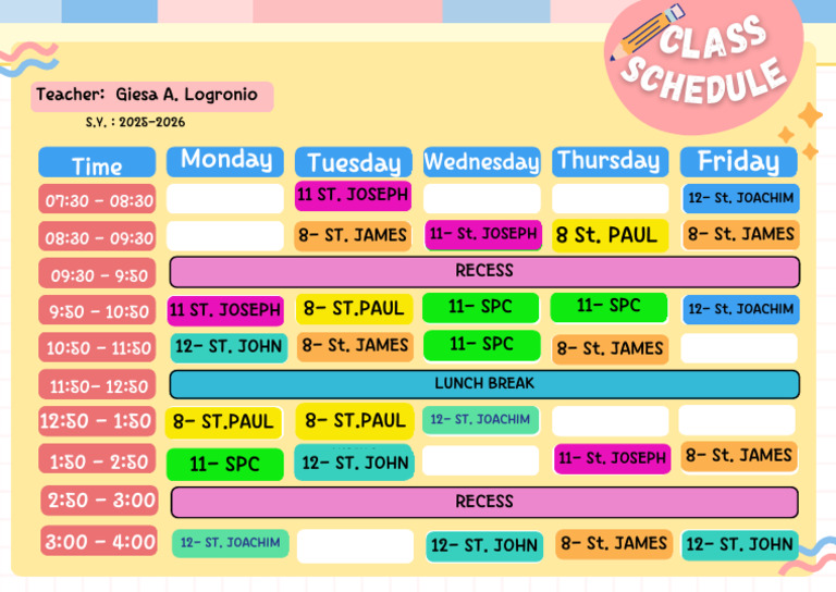 My Class Schedule | PDF