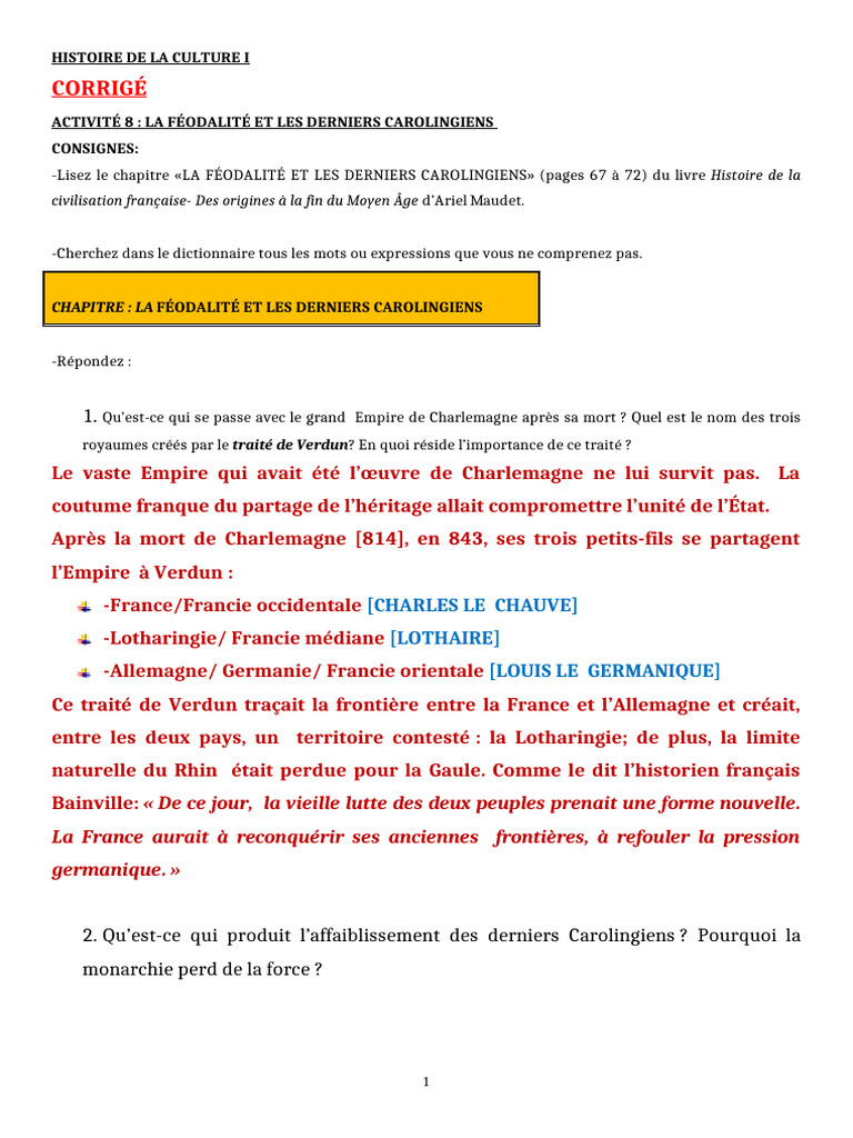 La féodalité et les derniers Carolingiens | PDF | Moyen-Âge